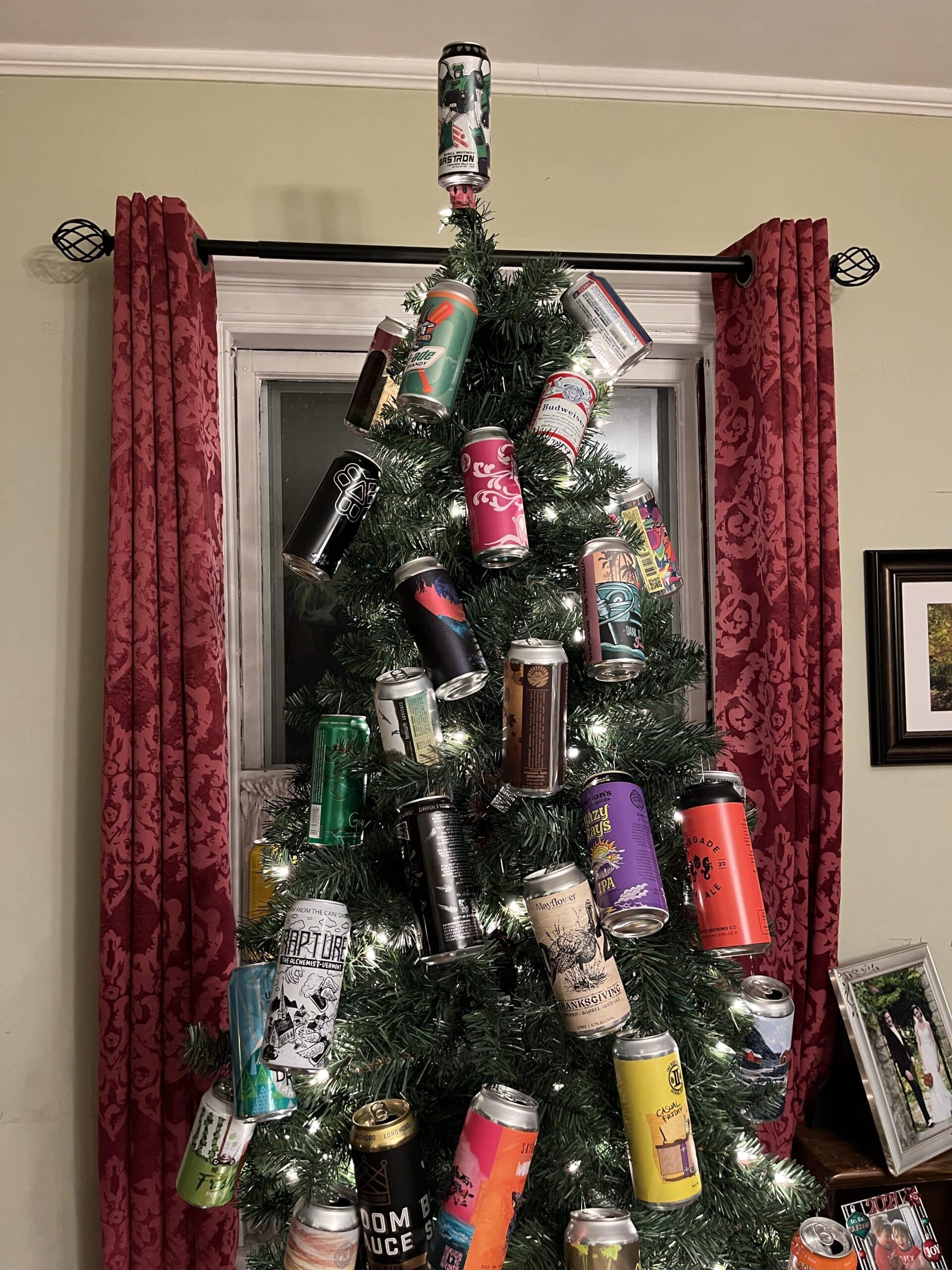 A December Look into the Annual Beer Can Christmas Tree - Backyard Road ...